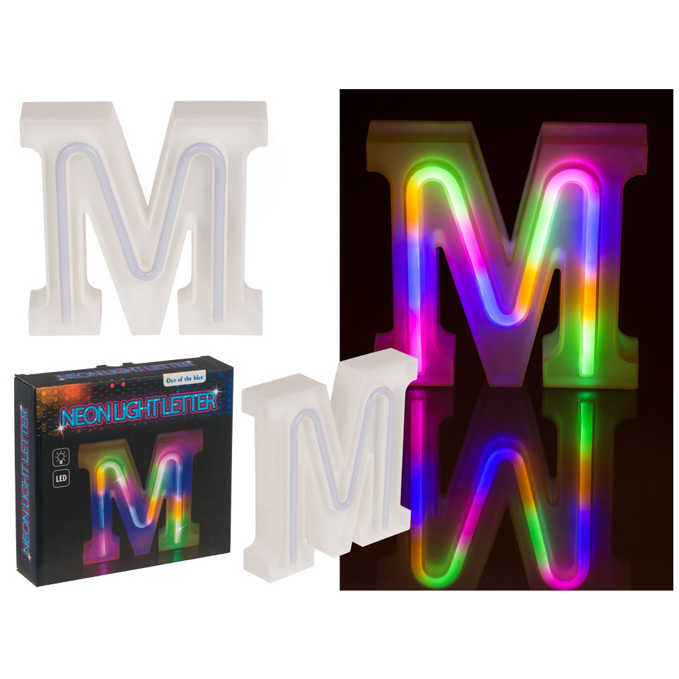 Neon Light Letter, M, Ύψος: 16 cm, για 2 μπαταρίες (AAA), σε συσκευασία ...